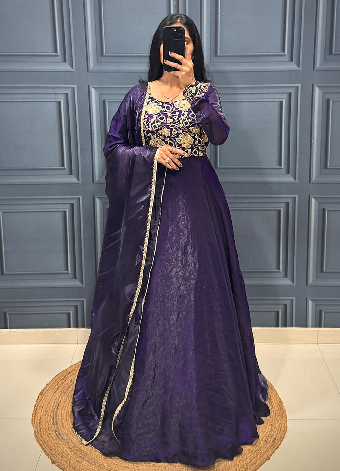 Partywear Fendy Silk Gowns – Divisha Collections