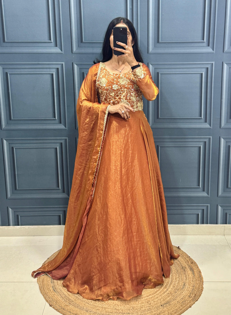 Partywear Fendy Silk Gowns – Divisha Collections